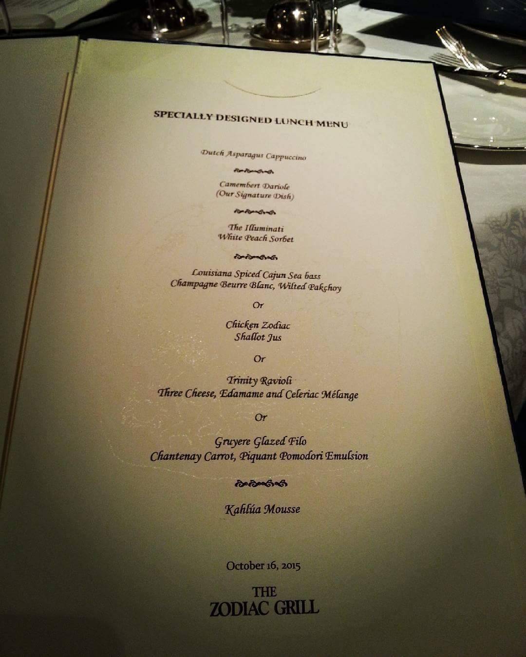 Menu at The Zodiac Grill, Mumbai