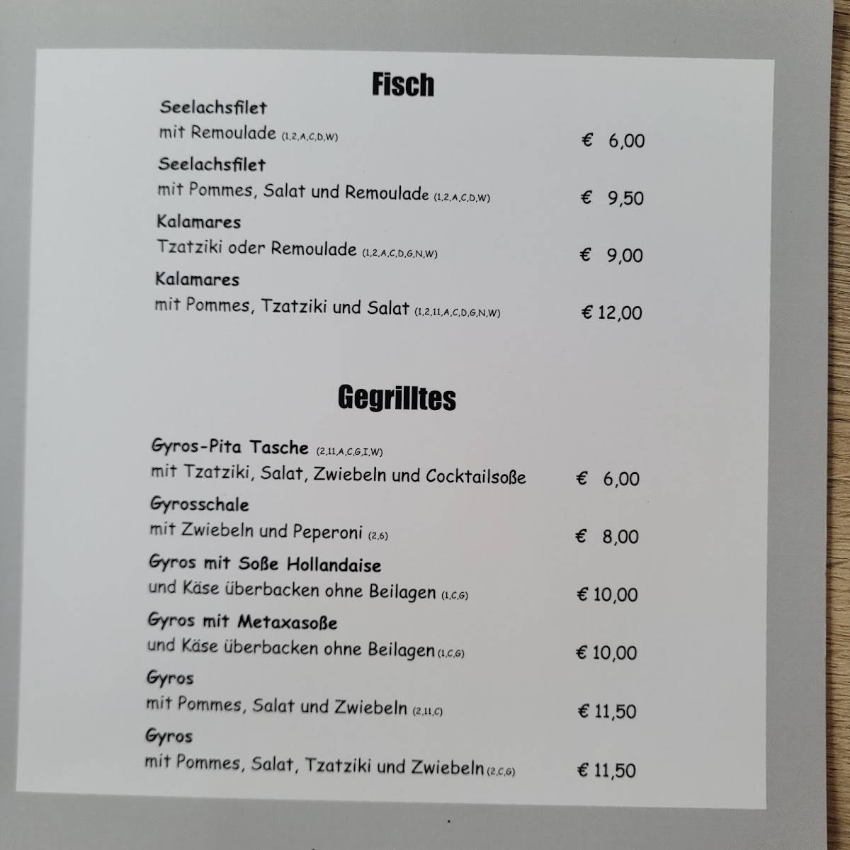 Speisekarte von Thomas-Grill restaurant, Ennepetal