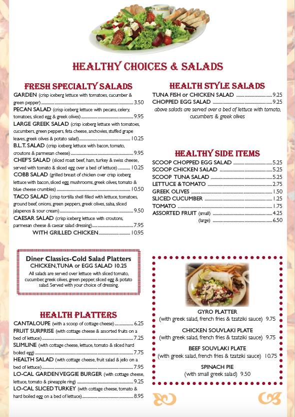 Menu at Three Coins Diner restaurant, Tampa, N Nebraska Ave