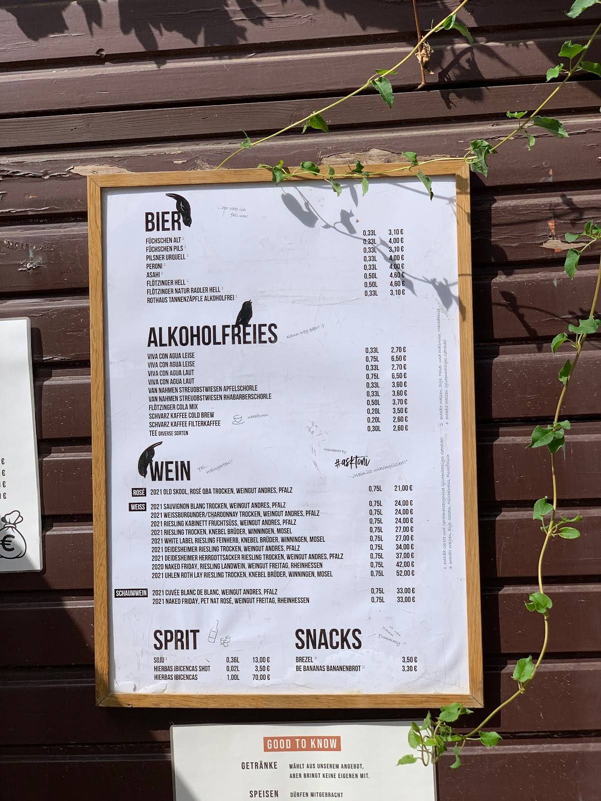 Speisekarte von Three Little Birds, Düsseldorf
