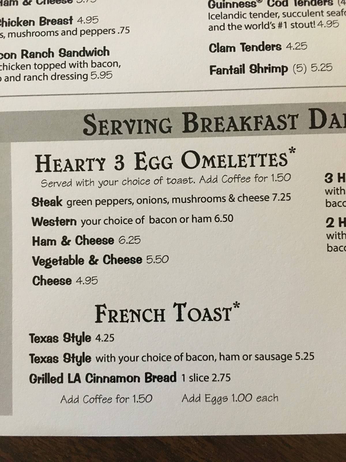 Menu at Landmark Hotel restaurant, Tidioute