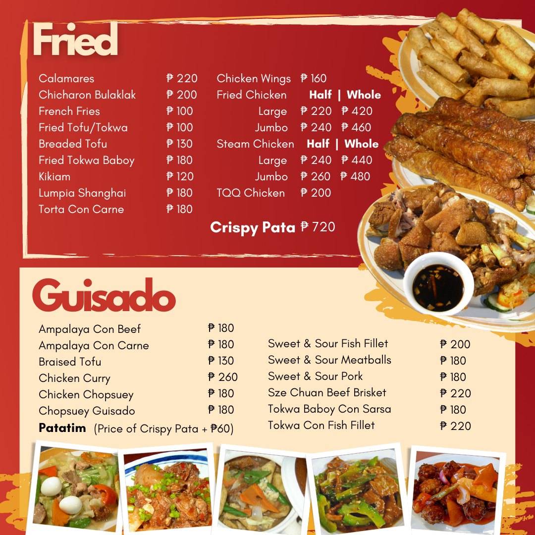 Menu at Ting Qua Qua Restaurant, San Pedro, 179 Manila S Rd