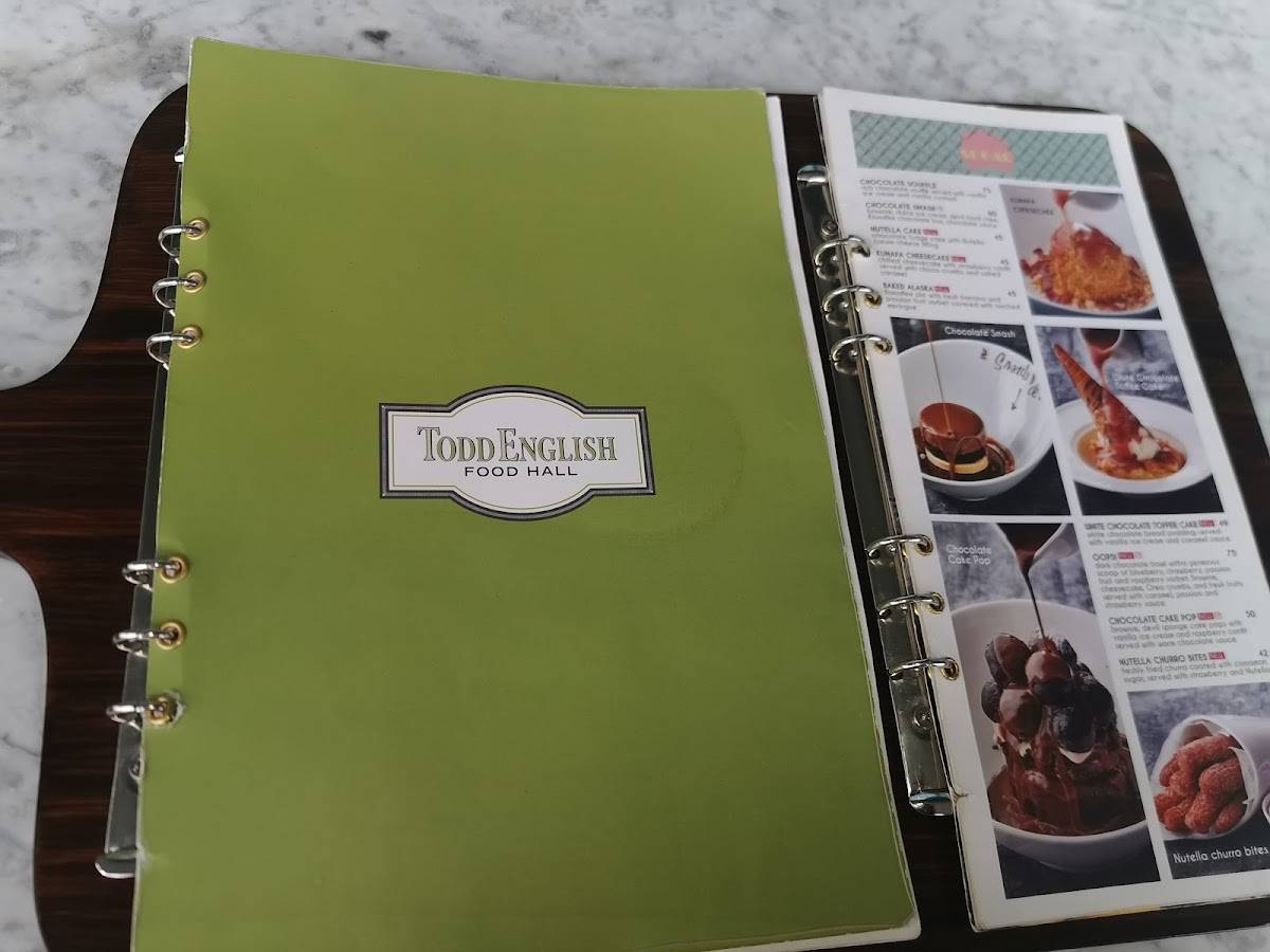 Menu at Todd English Food Hall restaurant, Dubai