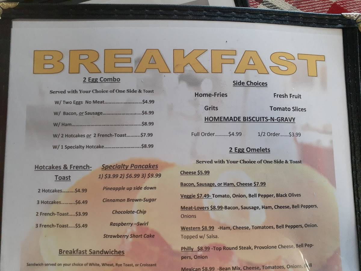 Menu at Todd and Shelly's Cafe, Pub, Farm fresh Produce Market, Belleview