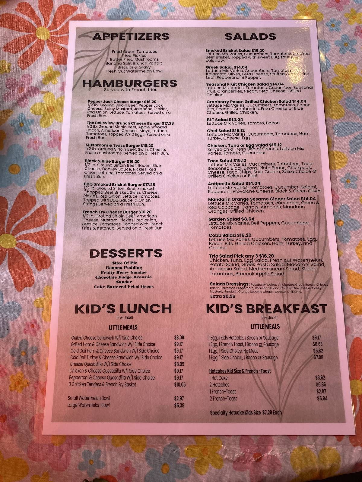 Menu at Todd and Shelly's Farm Fresh Restaurant, Ocala