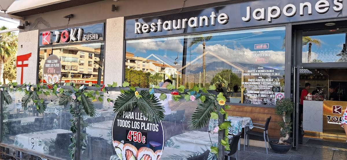 Menu at Toki Sushi restaurant, Torre del Mar