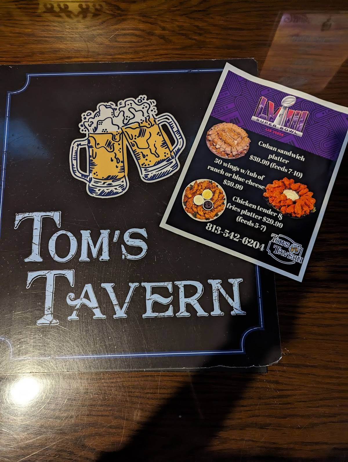 Menu at Tom's Tavern (Forest Hills) pub & bar, Tampa
