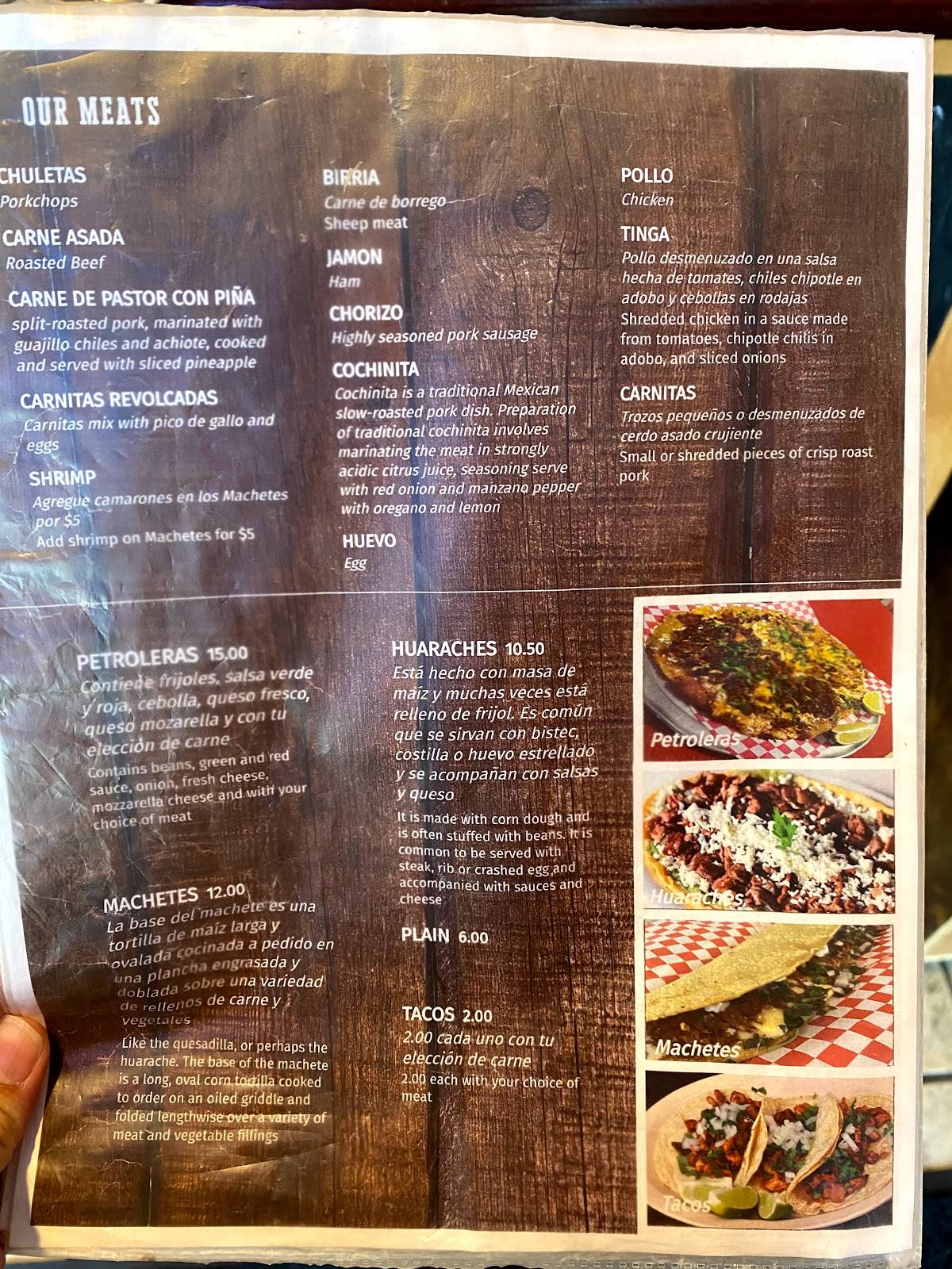 Menu at Los Mandiles Rojos restaurant, Topeka
