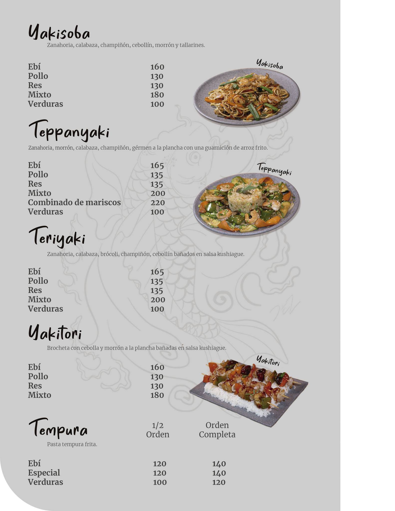Carta del restaurante Tora Comida Japonesa Suc. Av. Lazaro Cardenas ...