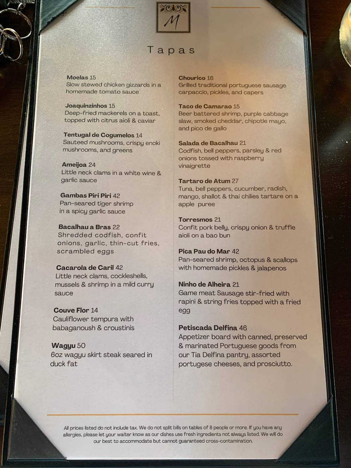Menu at Mercado Restaurant, Toronto