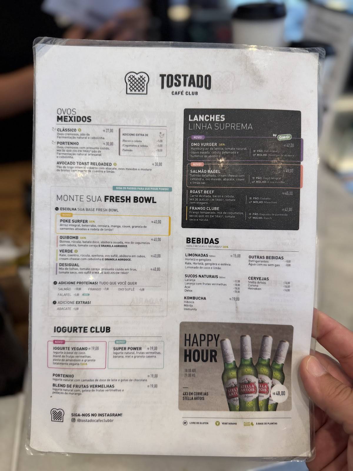 Menu em Tostado Café Club, São Paulo, R. Oscar Freire