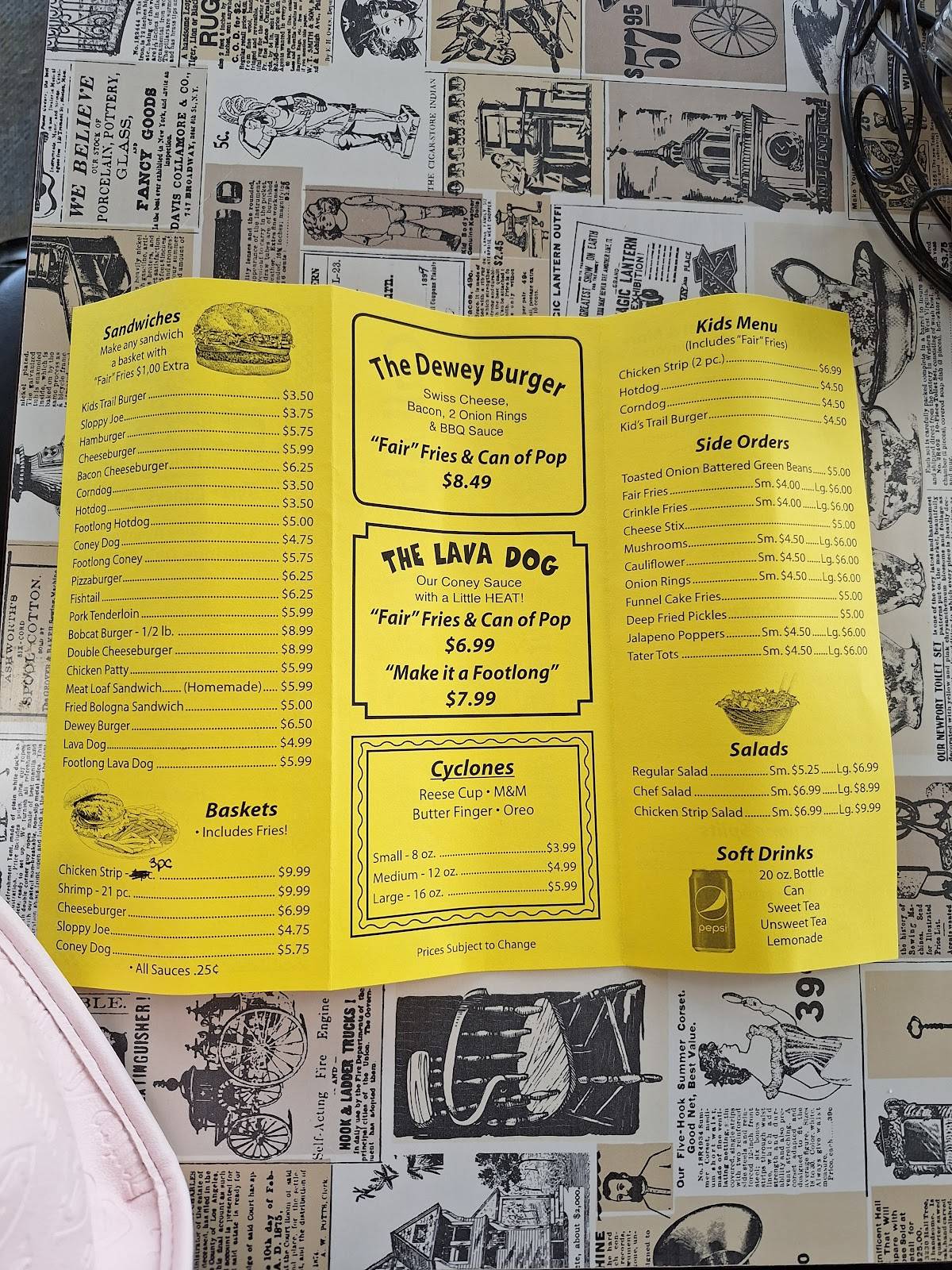 Menu at Trail Family Diner pizzeria, Cambridge