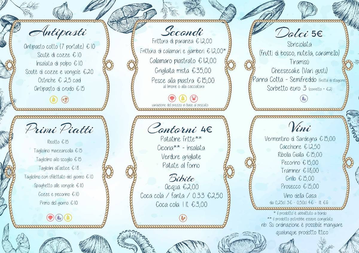 Menu au Trattoria da Pippo restaurant, Anzio