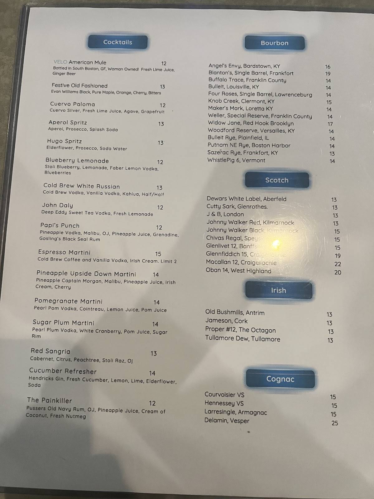 Menu at True North Kitchen + Bar, Weymouth