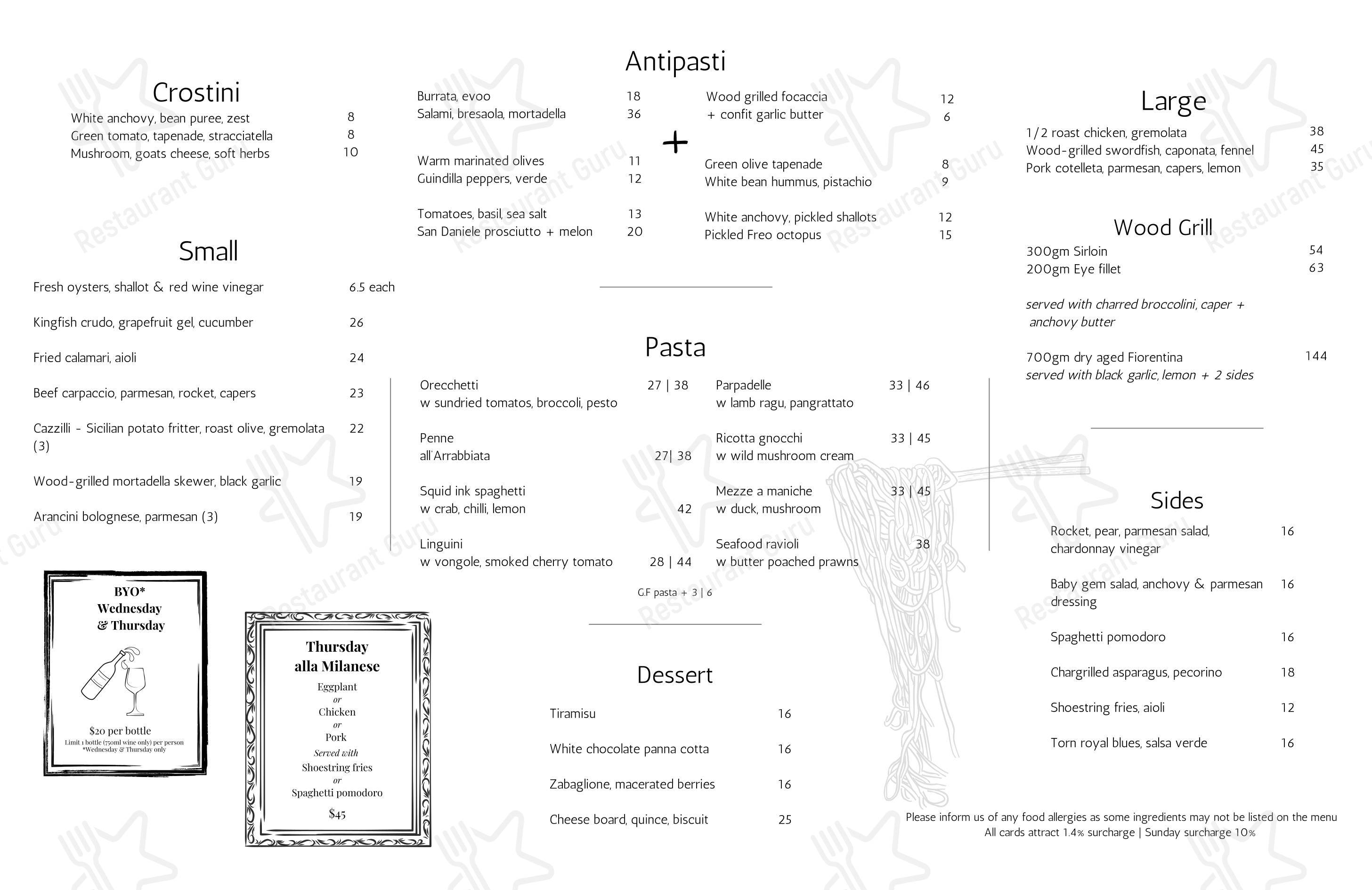 Menu at Tucci pub & bar, Applecross