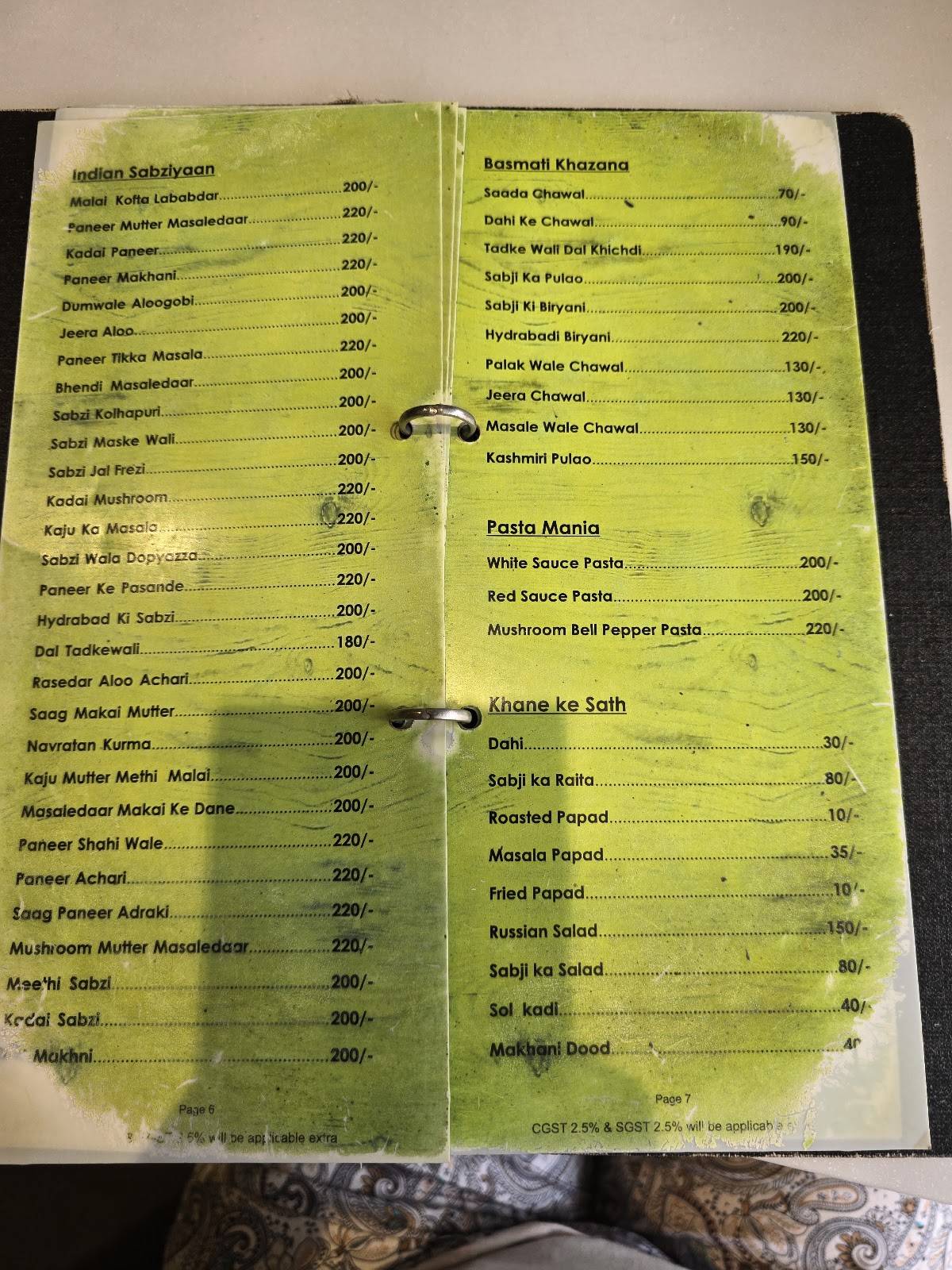 Menu at Tulsi Cafe, Mapusa