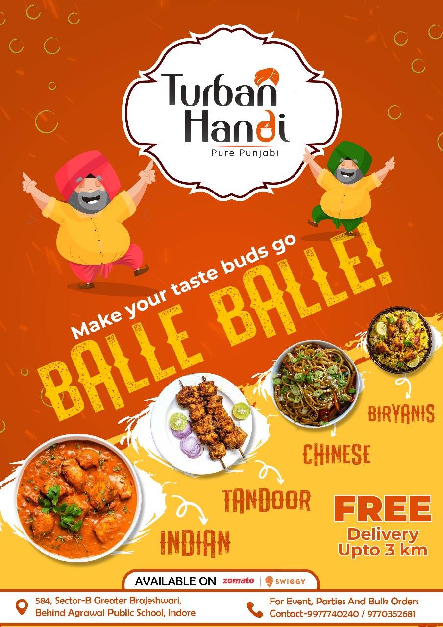 Menu at Turban handi, Indore
