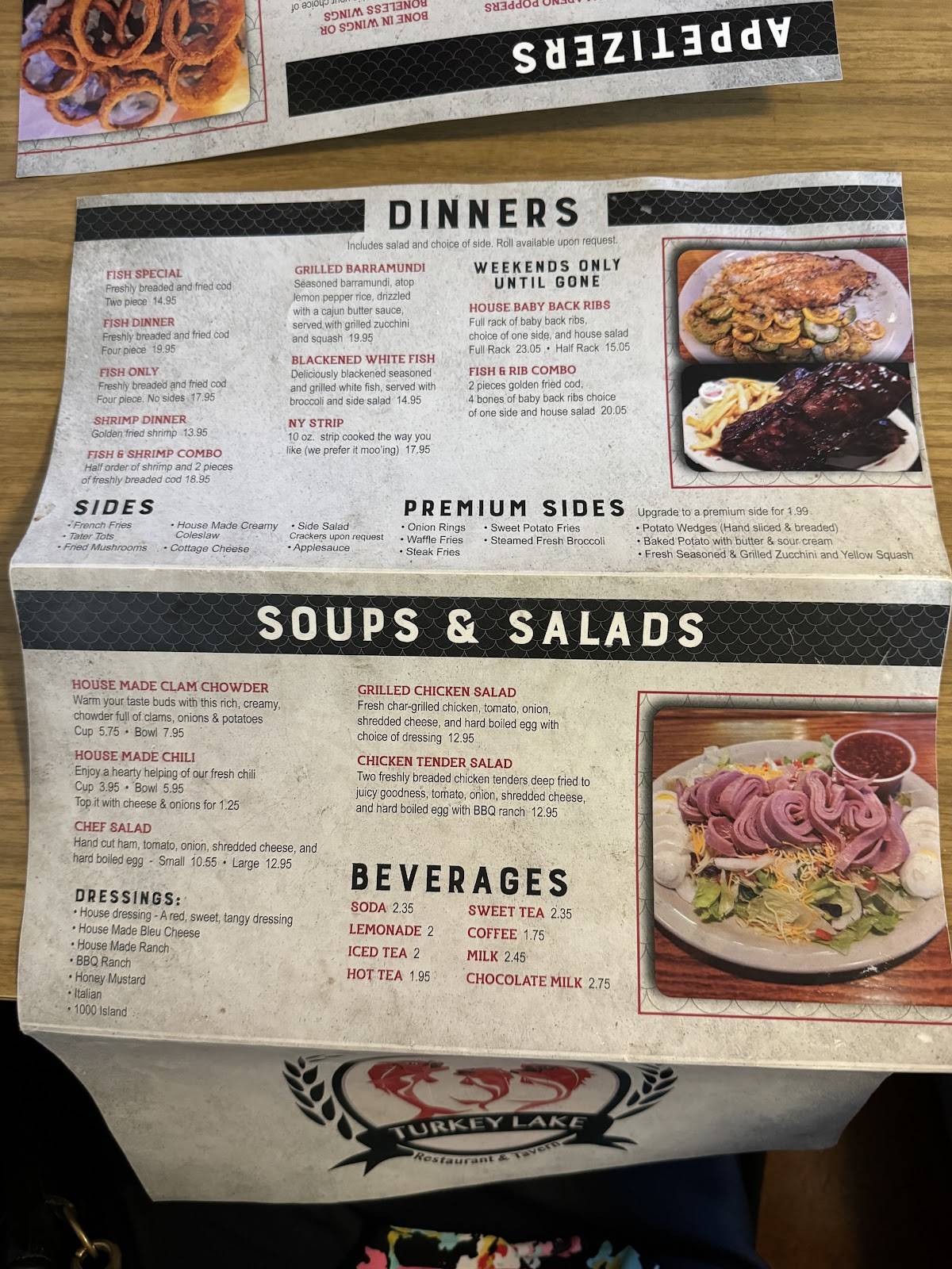 Menu at Turkey Lake Restaurant & Tavern, USA