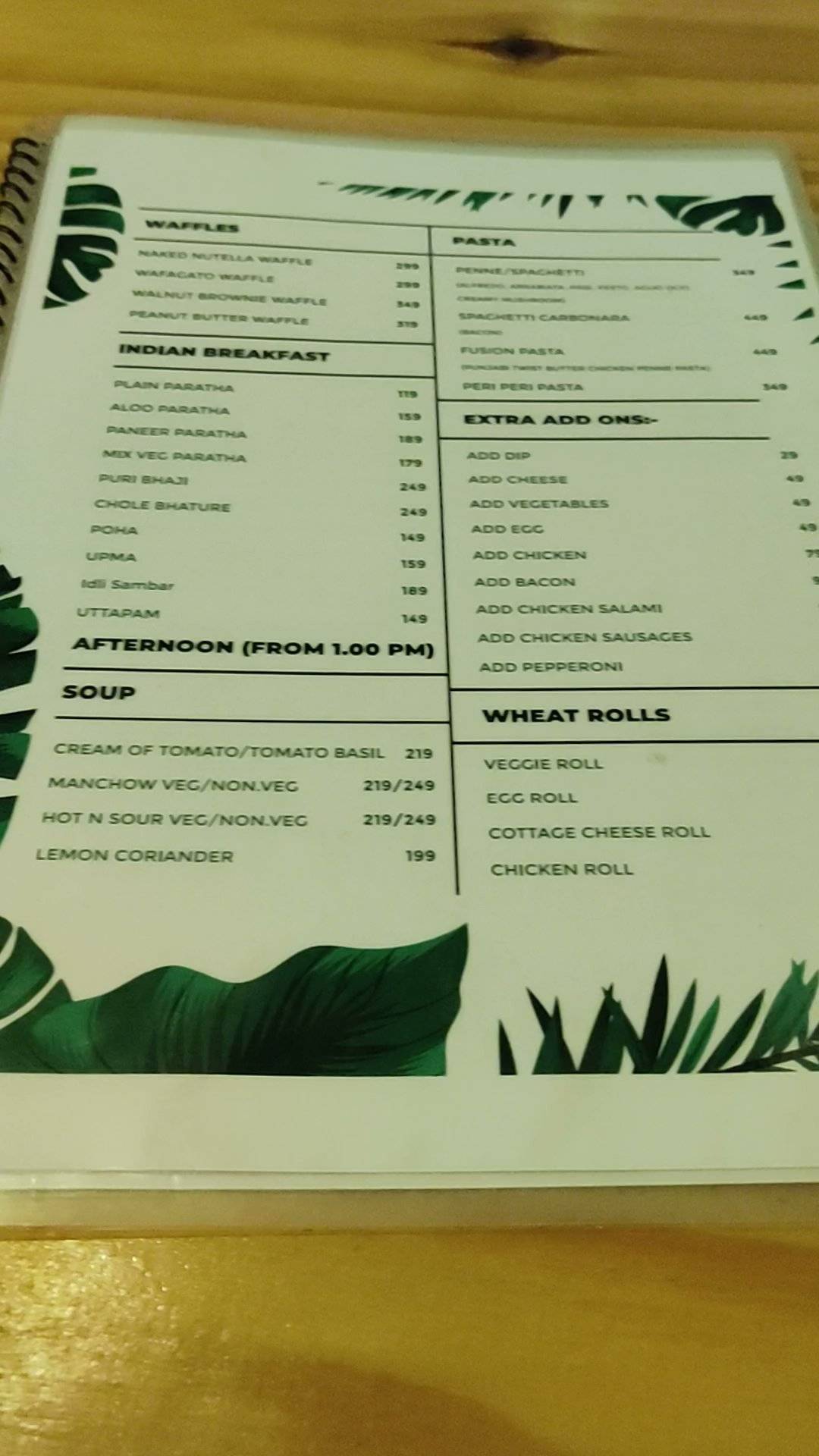 Menu at Sun N Moon Cafe & Restaurant, Udaipur