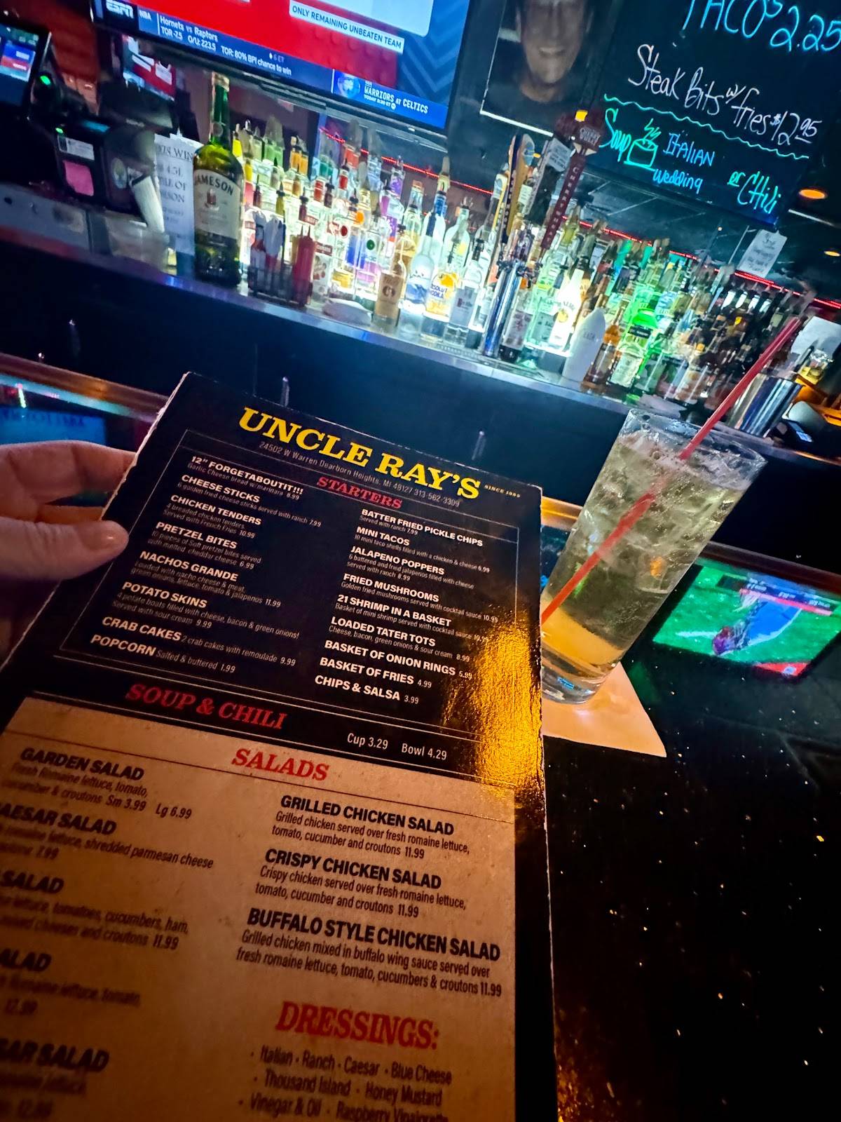 Menu at Uncle Ray's Place pub & bar, Dearborn Heights