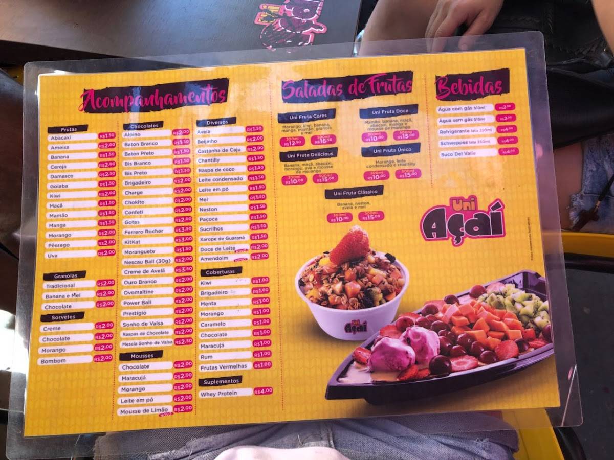 Menu em Uni Açaí Av. Coronel Marcondes restaurante, Presidente Prudente ...