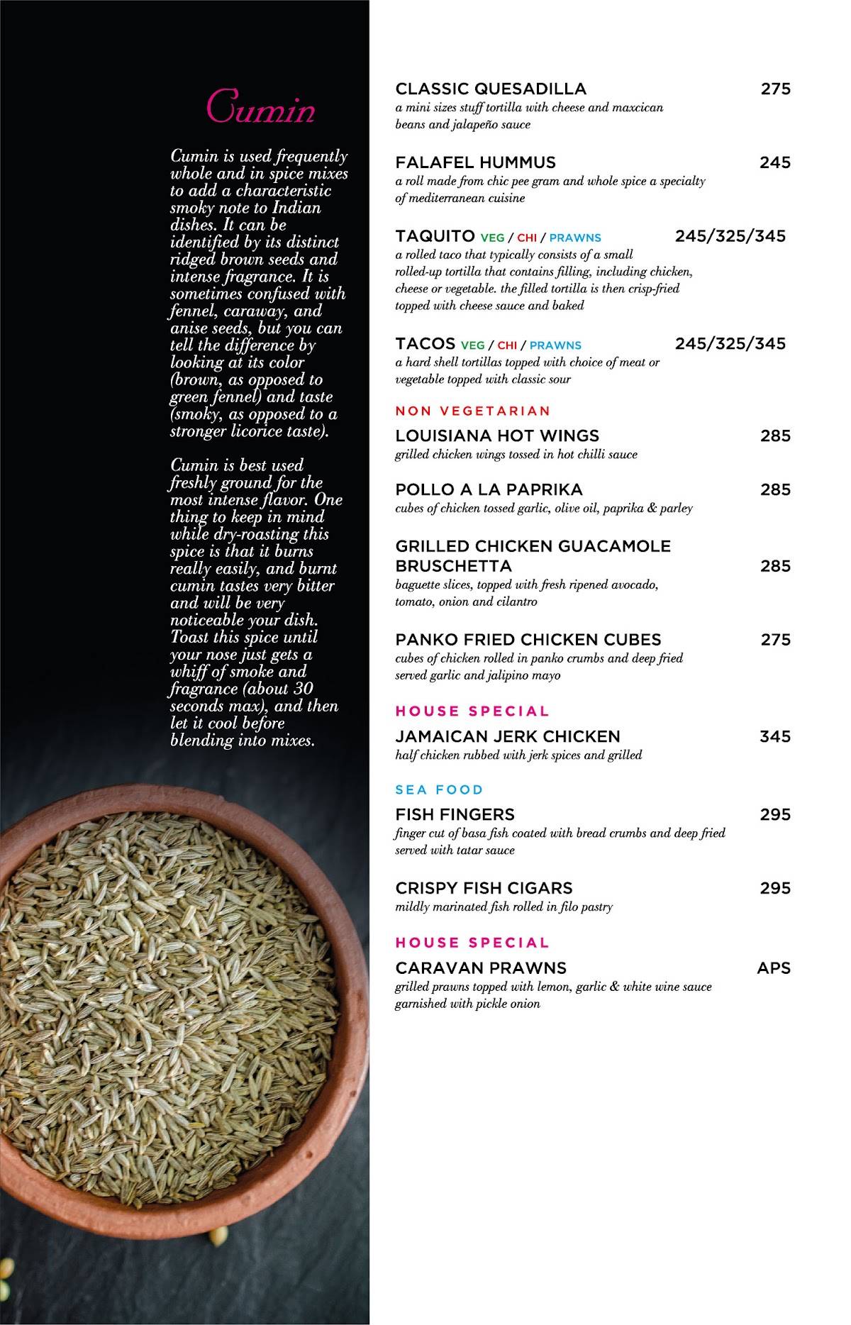 Menu at Urban House, Mangaluru