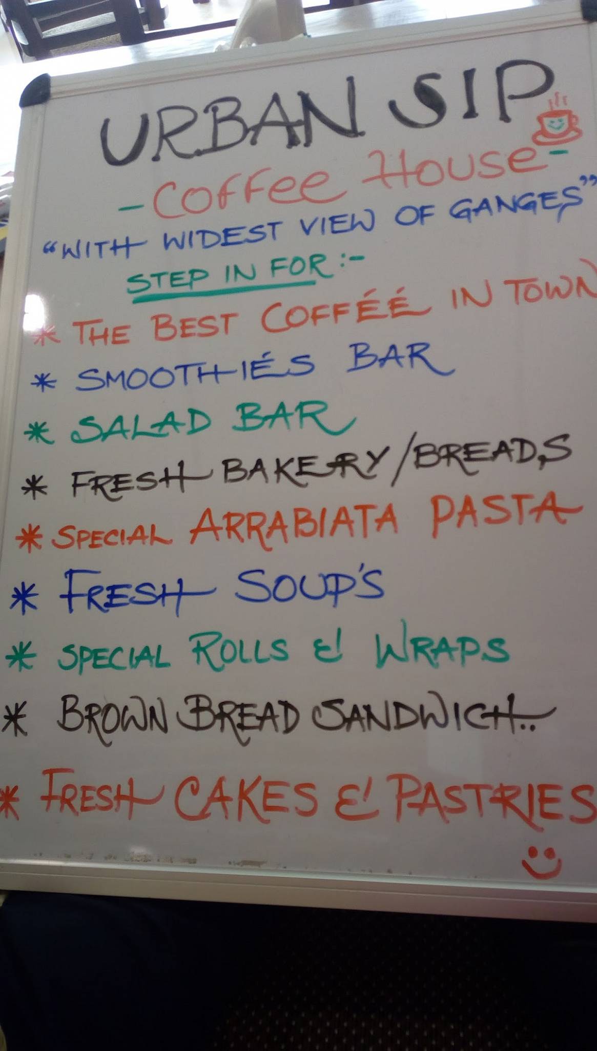 Menu at Urban Sip Cafe, Rishikesh, Rishikesh, +WQ3
