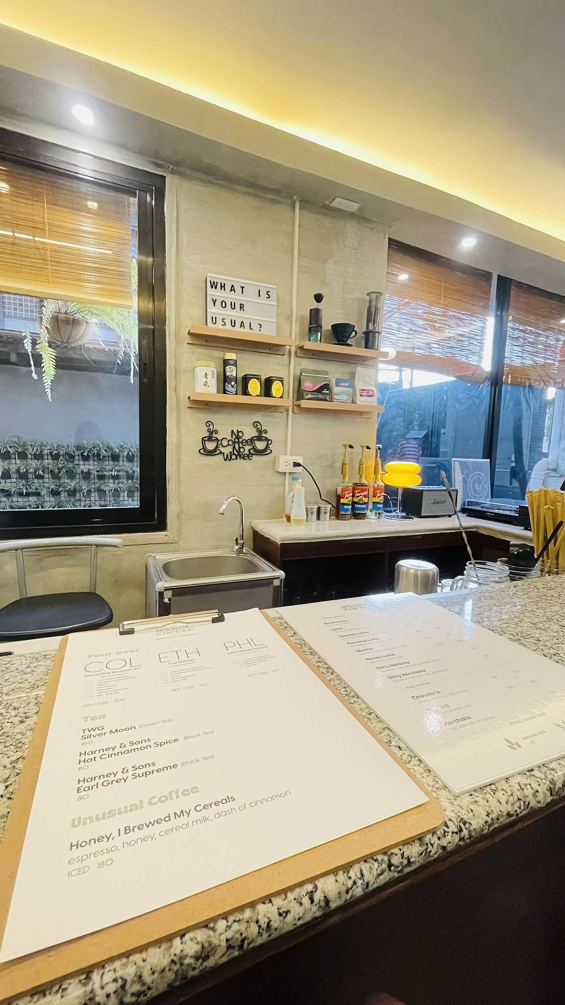 Menu at Usual Coffee, Calamba