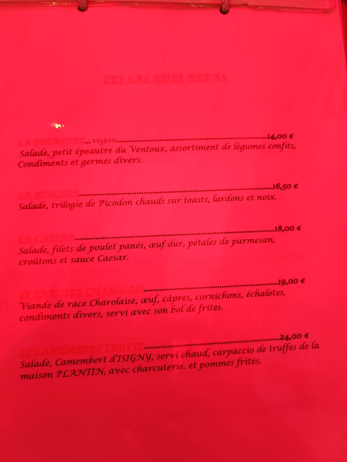 Menu au Le Passage restaurant, Vaison-la-Romaine
