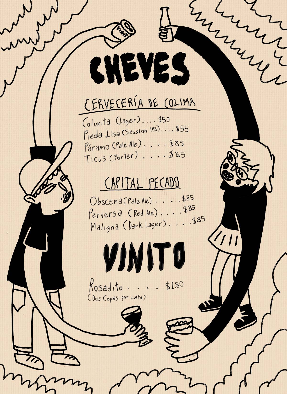 Menu at ¡Válgame Deos! restaurant, Guadalajara