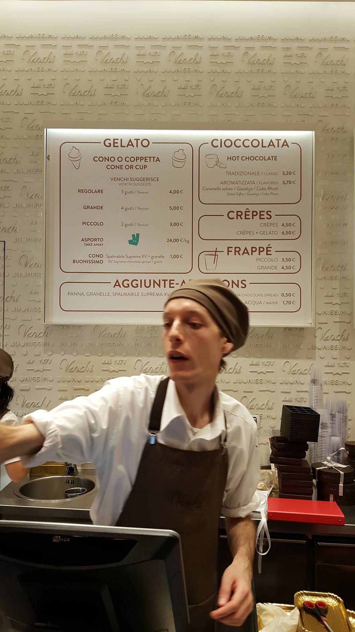 Speisekarte von Venchi Cioccolato e Gelato, Roma Via degli Orfani ...