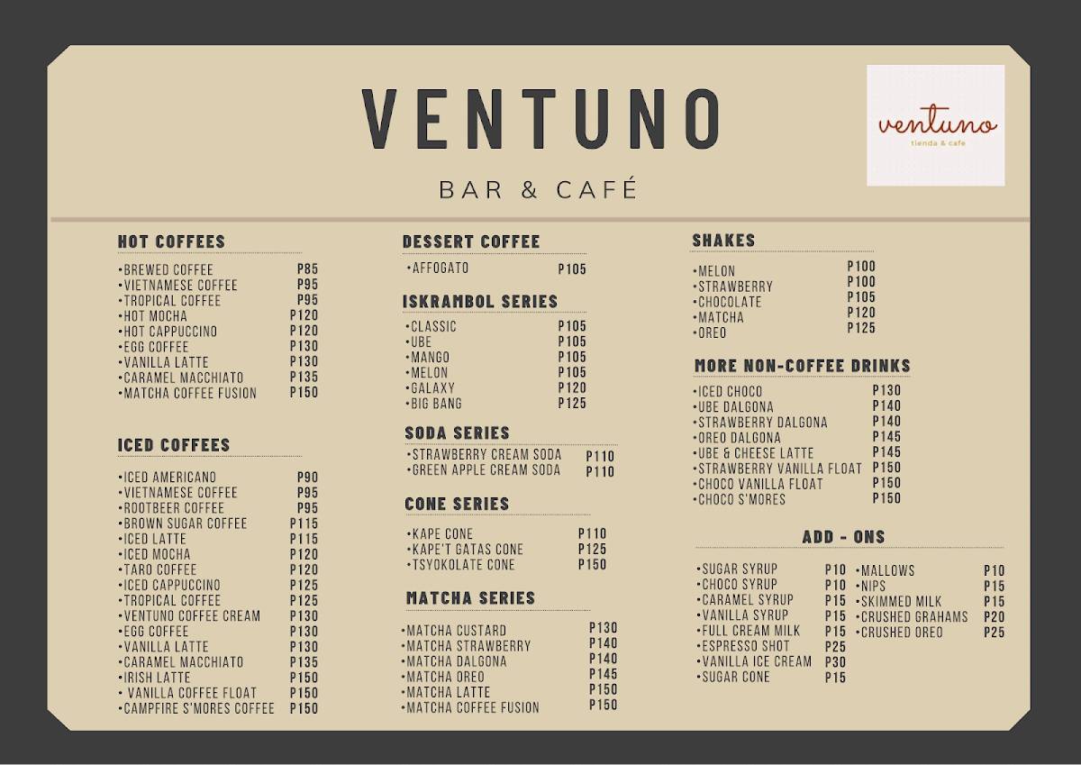 Menu at Ventuno Bar & Cafe Pavia Branch, Pavia