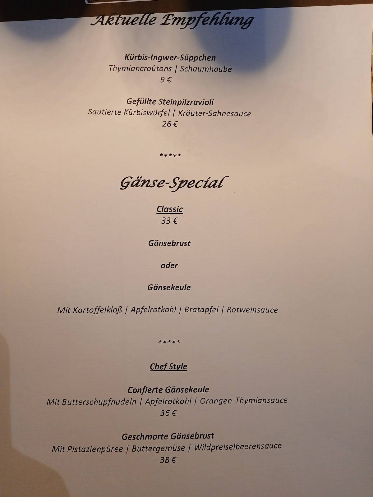 Speisekarte von Vetro restaurant, Dortmund
