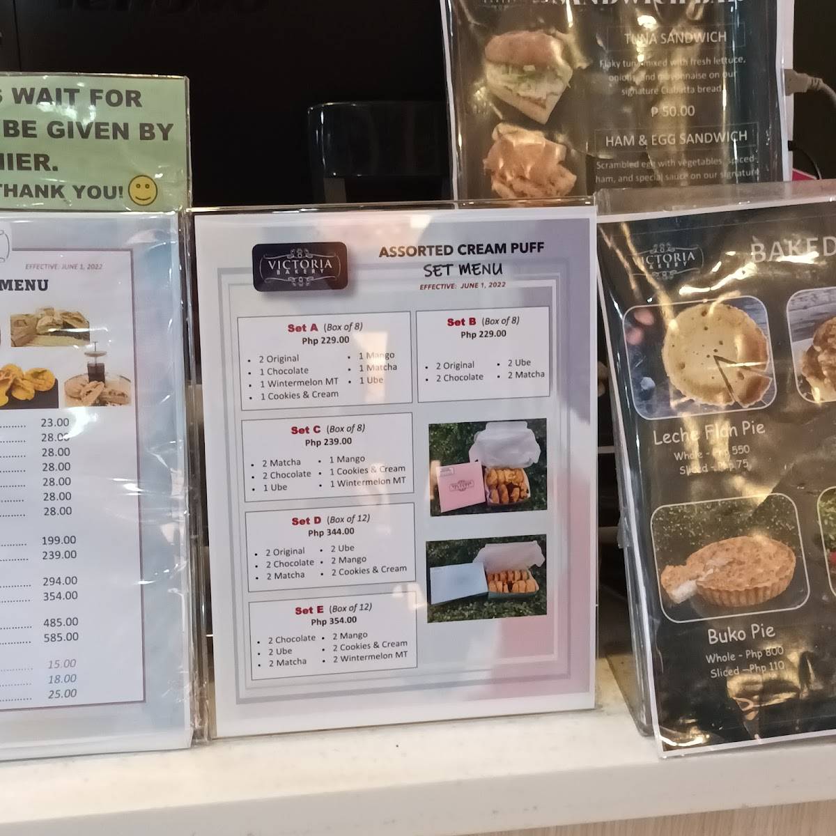 Menu at Victoria Bakery Mabini, Baguio, CH7W+PM8