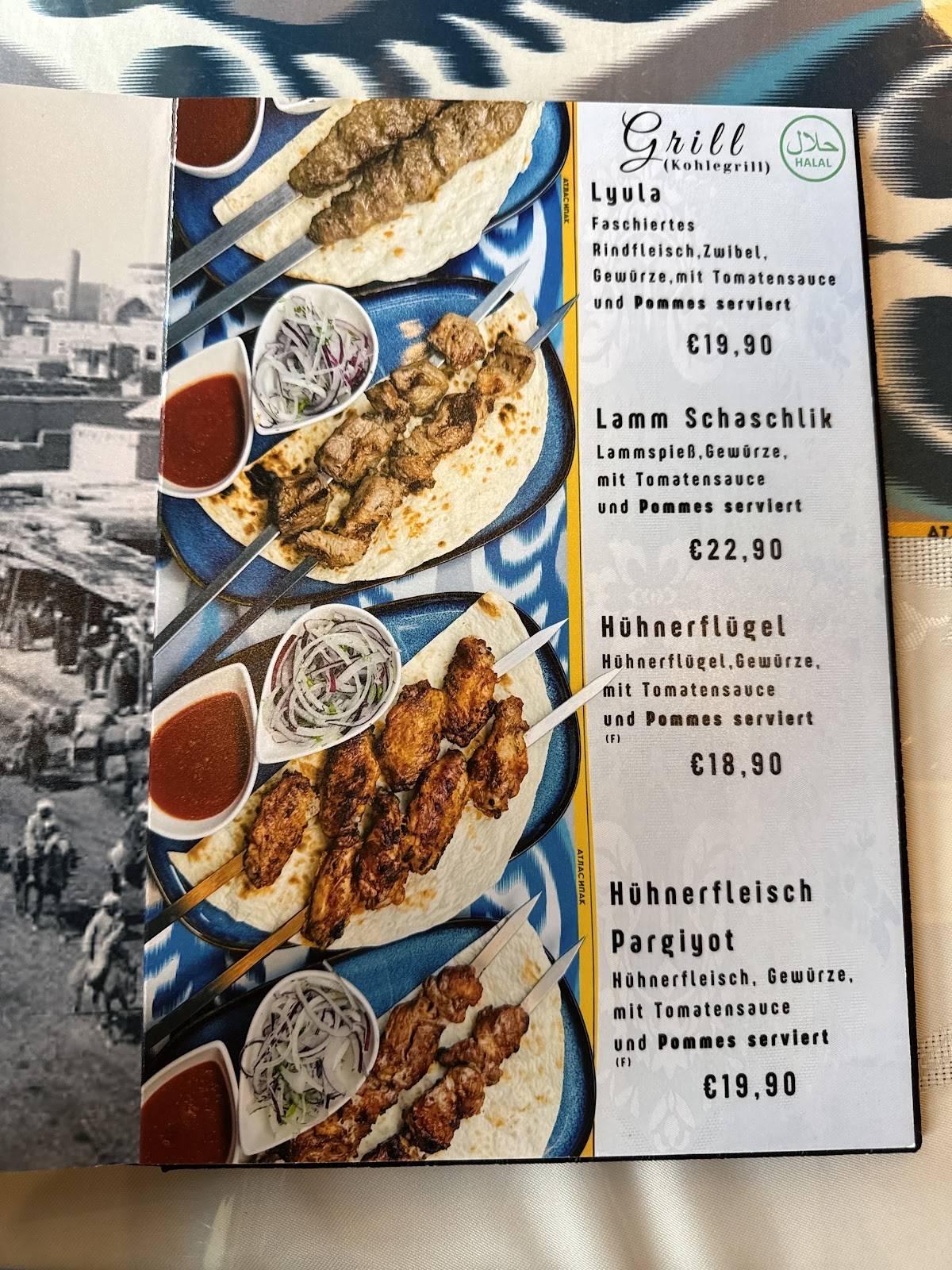 Speisekarte von Samarkand Restaurant, Wien