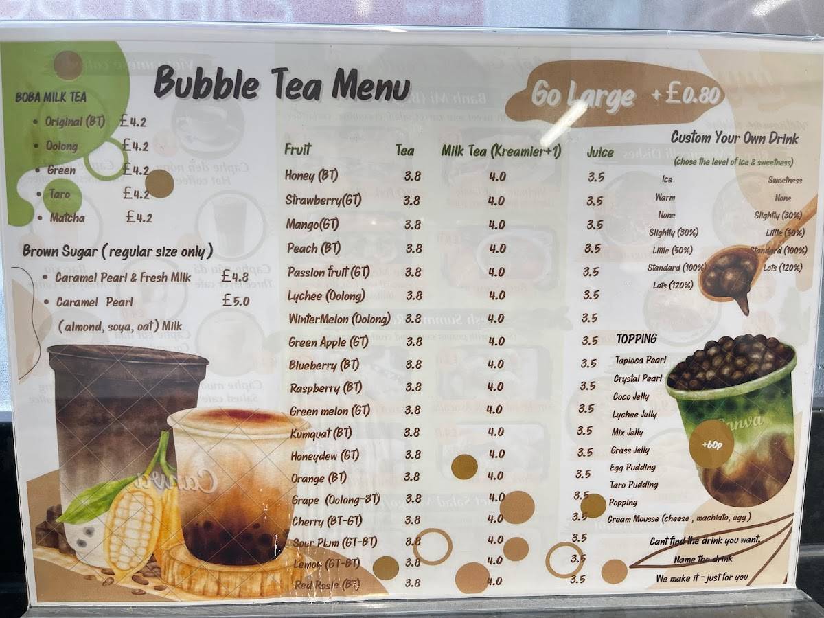 Menu at Viet Street Food & Bubble Tea cafe, Carlisle