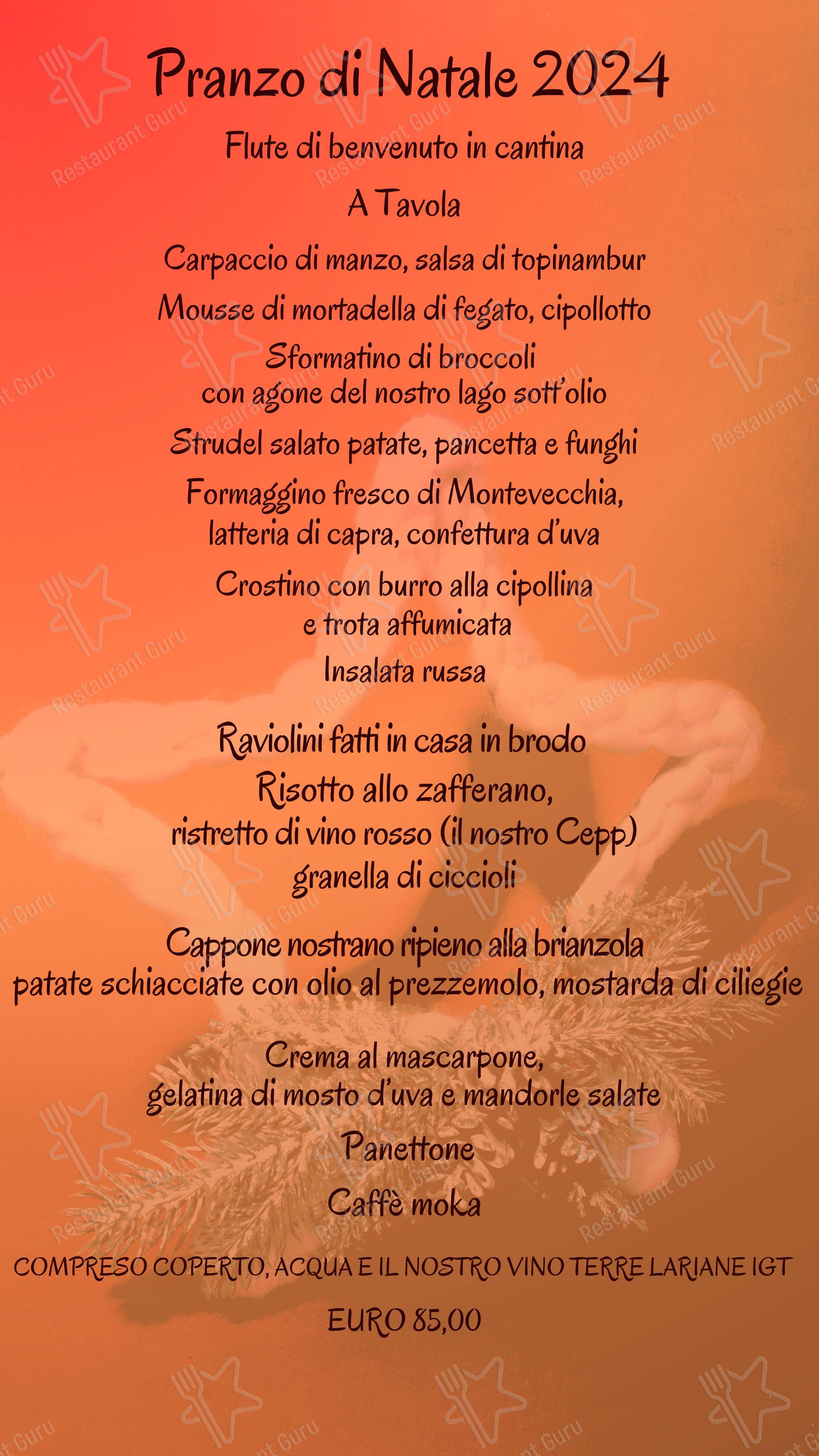 Menu da Vinicola Ghezzi Di Ghezzi Mario & C. (S.A.S.) pub & bar, Rovagnate