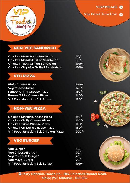 Menu at Vip food junction, Mumbai