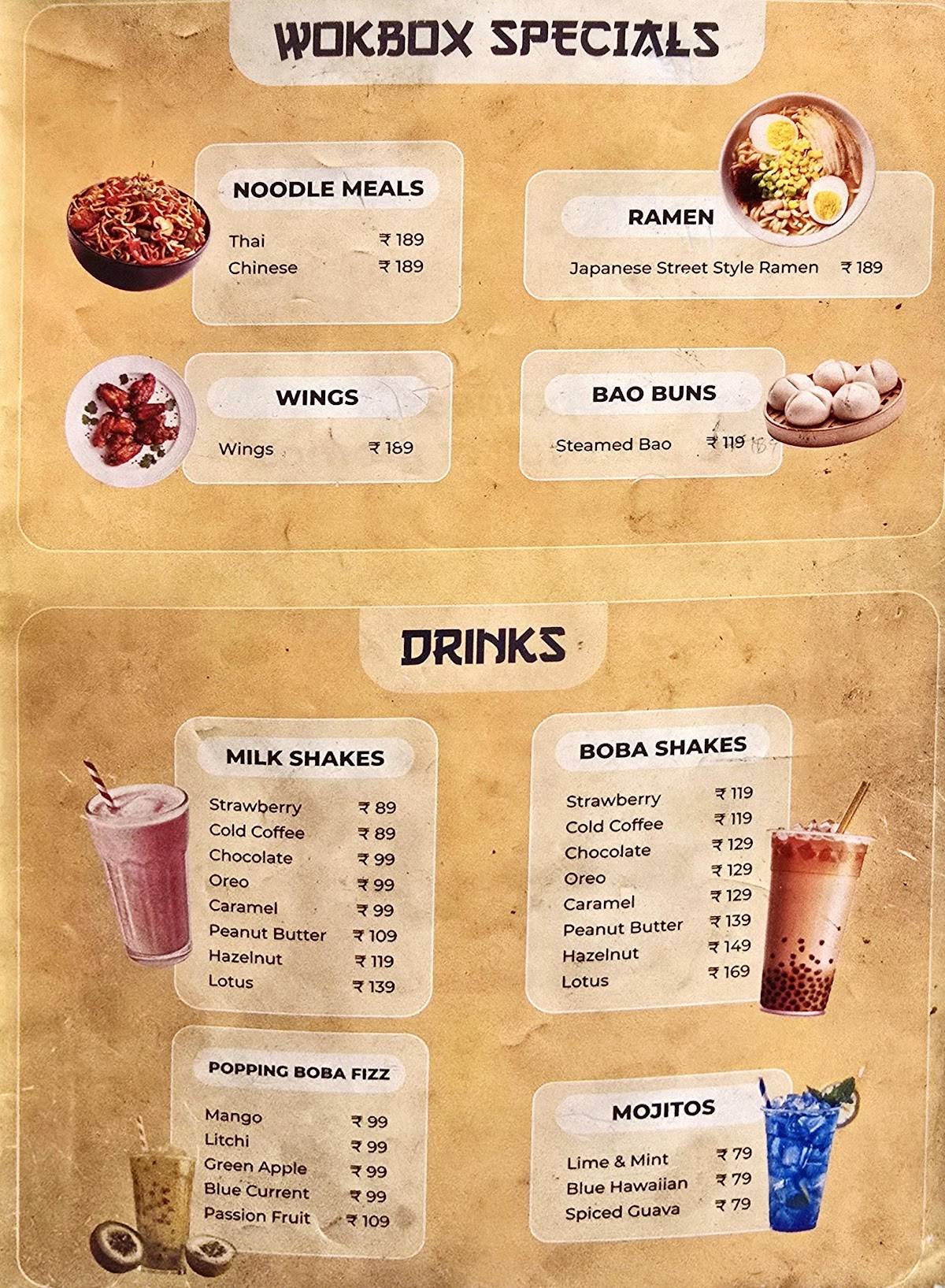 Menu at WOK BOX, Kottakkal