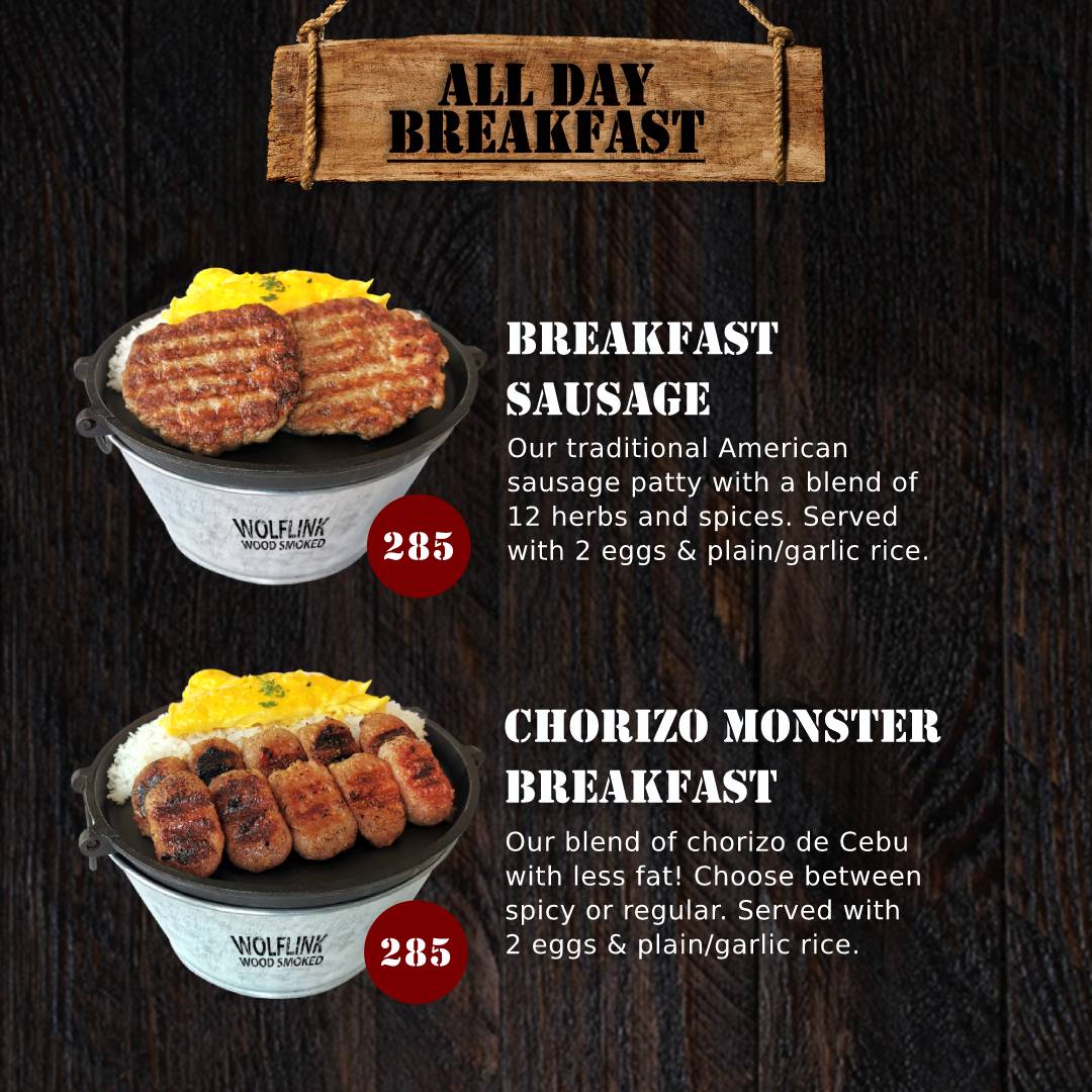 Menu at WOLFLINK ARTISAN MEAT restaurant, Cebu City