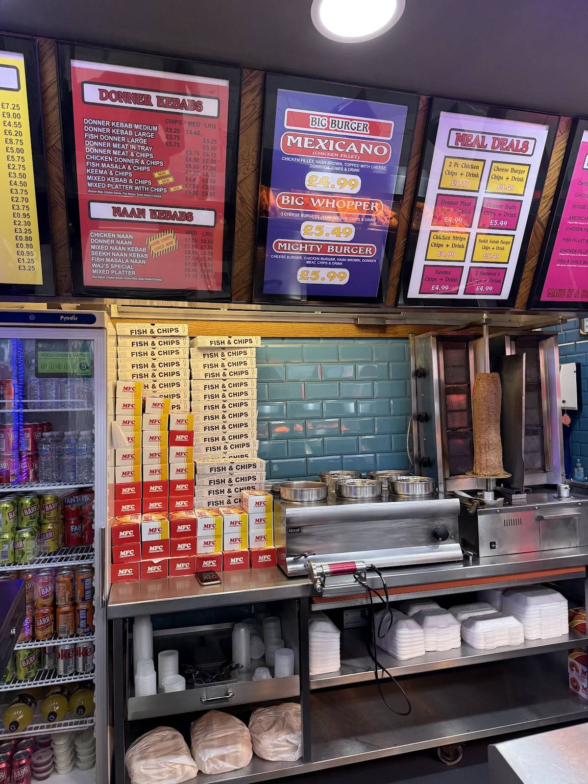 Menu at Wajs Fast Food, Bradford