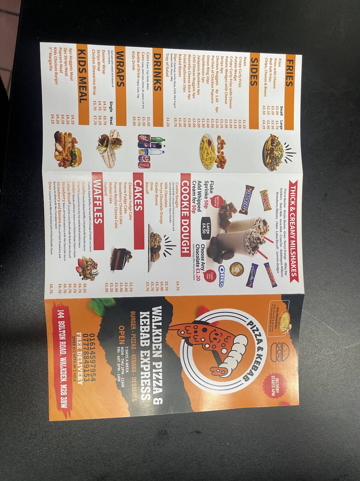 Menu at Walkden Pizza & Kebab Express pizzeria, Astley