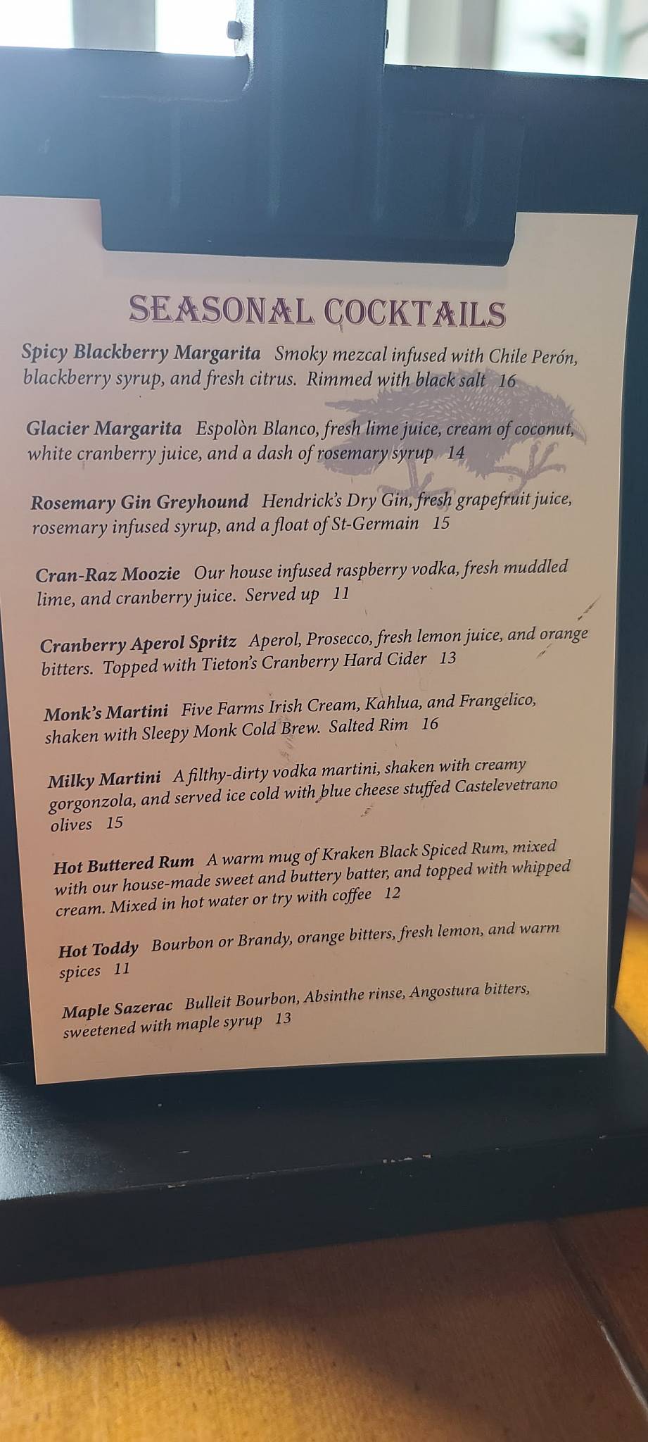 Menu at Warren House Pub, Cannon Beach