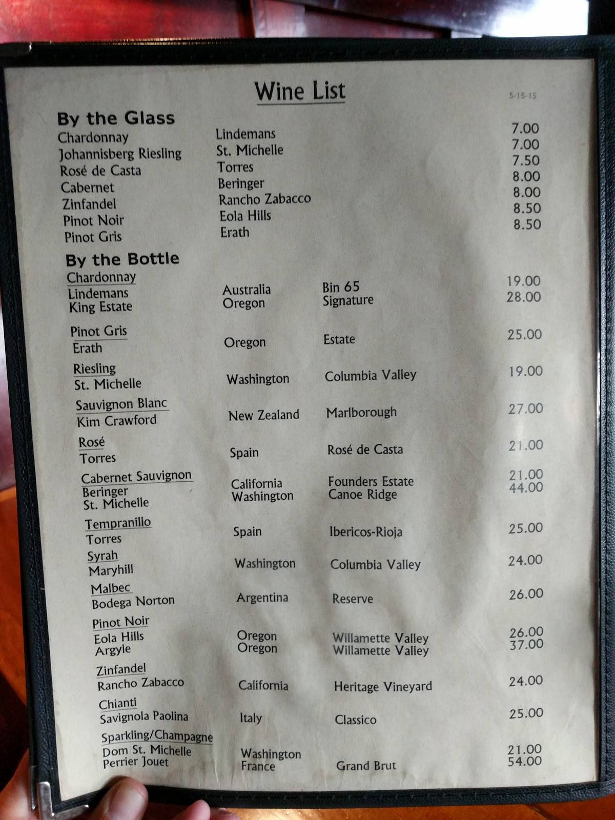 Menu at Warren House Pub, Cannon Beach