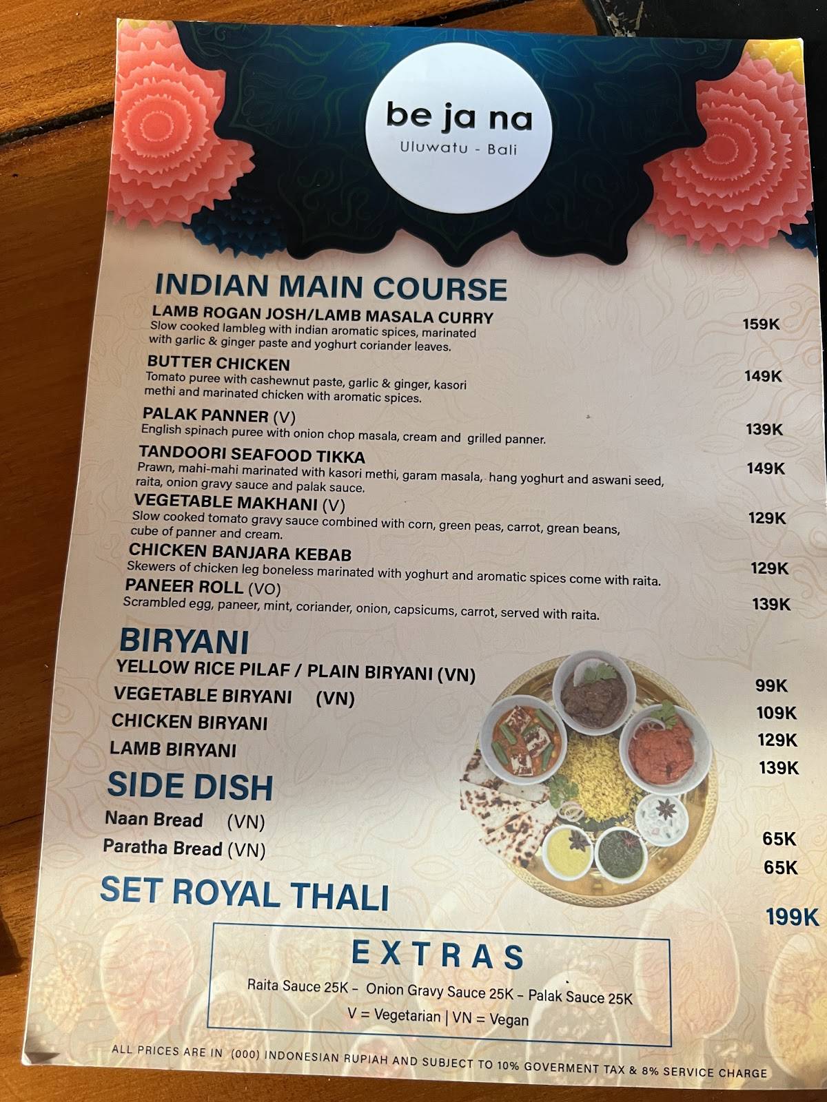 Menu at Warung Bejana Uluwatu restaurant, Pecatu, Kawasan Wisata Luar ...