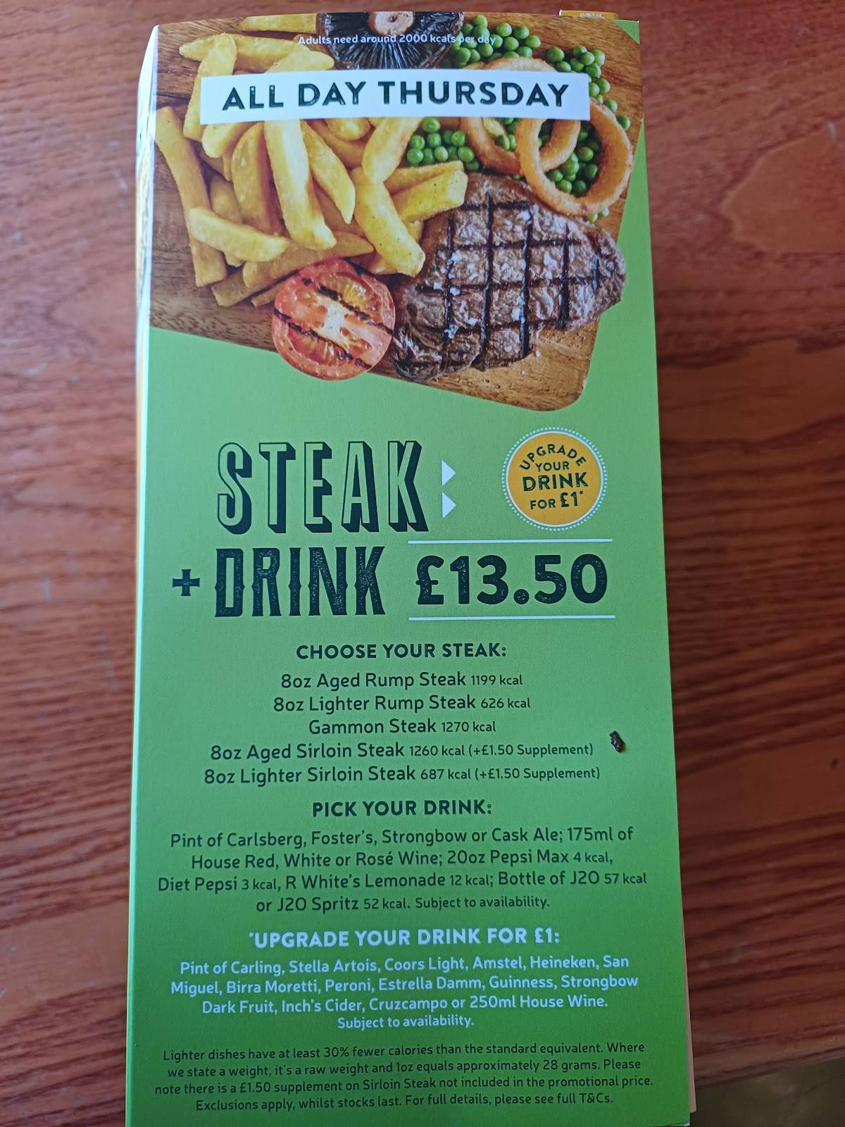 Menu at Water Meadow pub & bar, Melksham