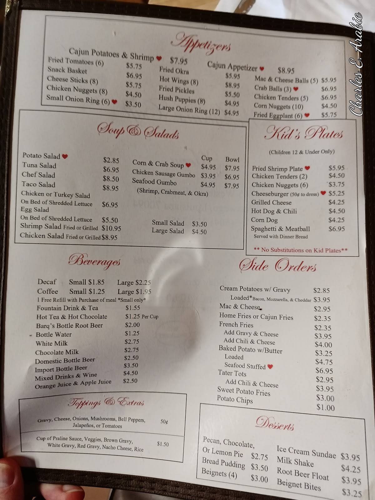 Menu at WeGeaux Café restaurant, Westwego