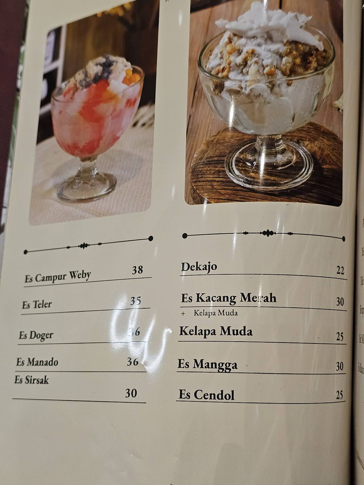 Menu at Weby Heritage - Dharmahusada restaurant, Surabaya