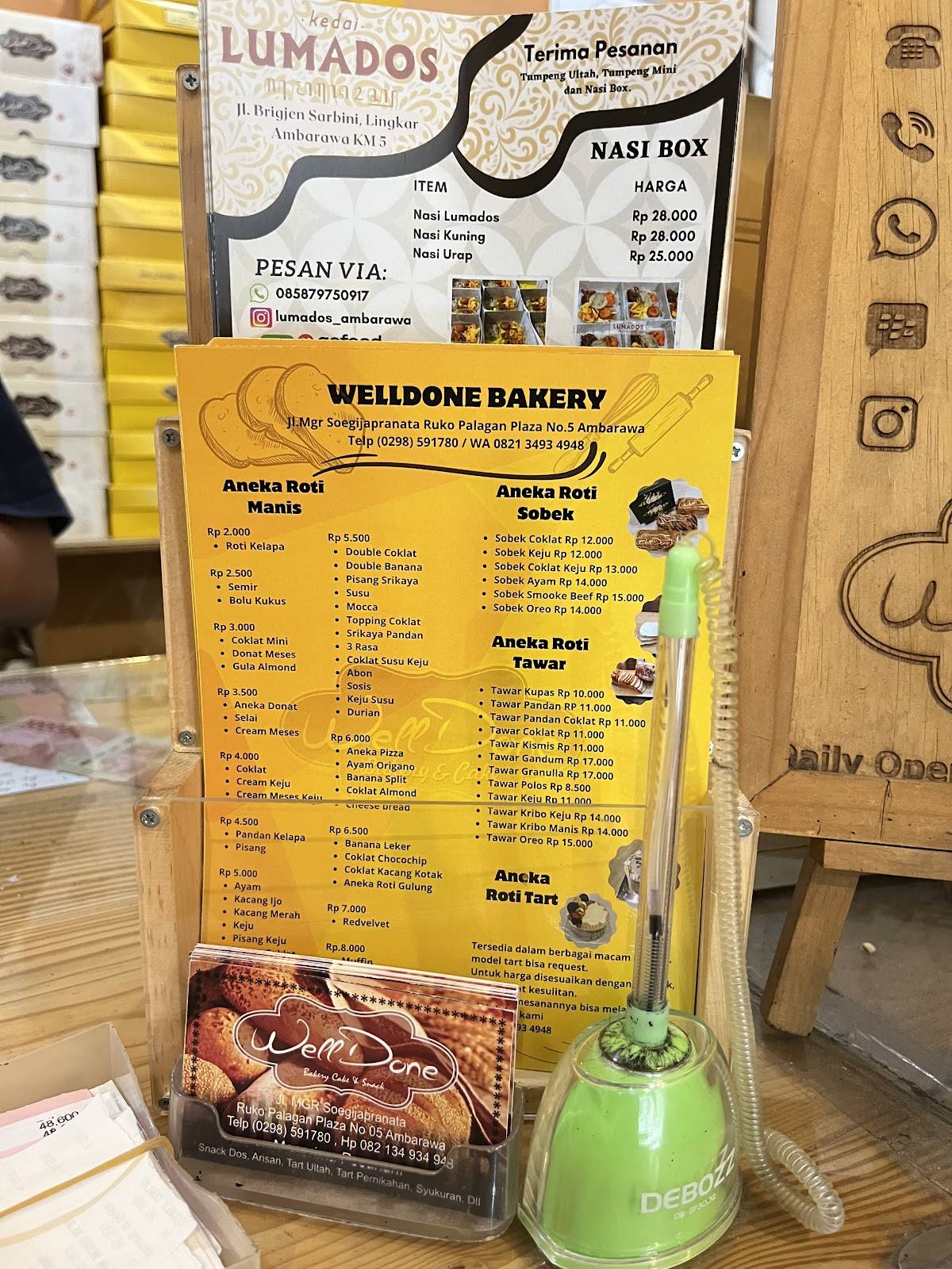 Carta de Well Done Bakery Cake & Snack, Indonesia