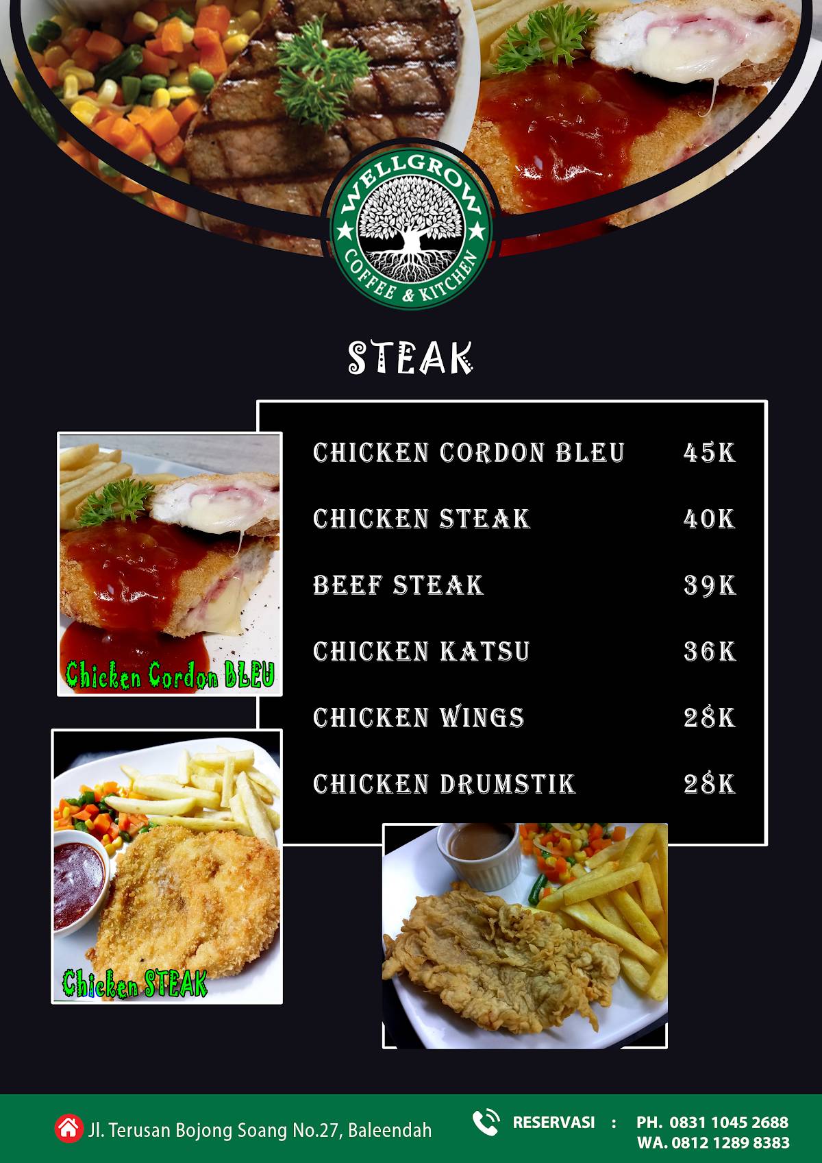Menu at WELLGROW COFFEE baleendah restaurant, Bandung